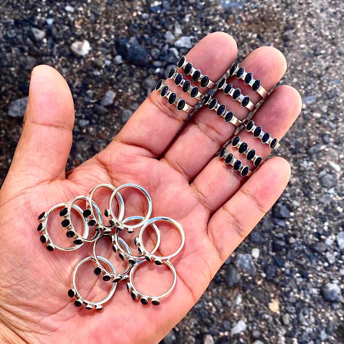 RTS ★ Onyx Slanted Ring – Turquoise Tuesday